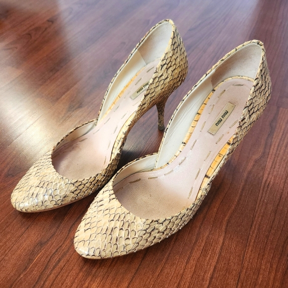 Miu Miu | Shoes | Miu Miu Snakeskin Heels | Poshmark
